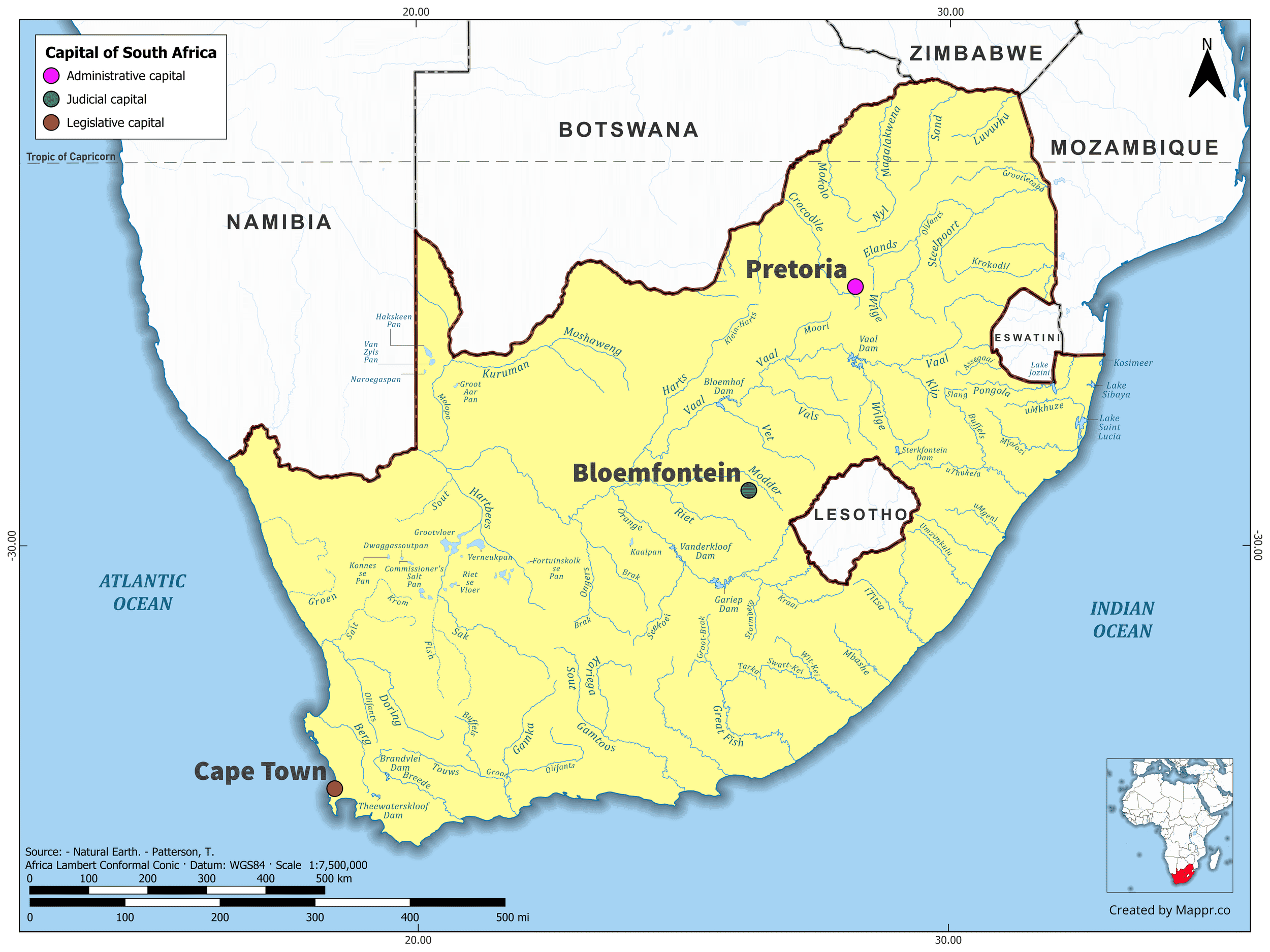 South Africa Maps | Mappr