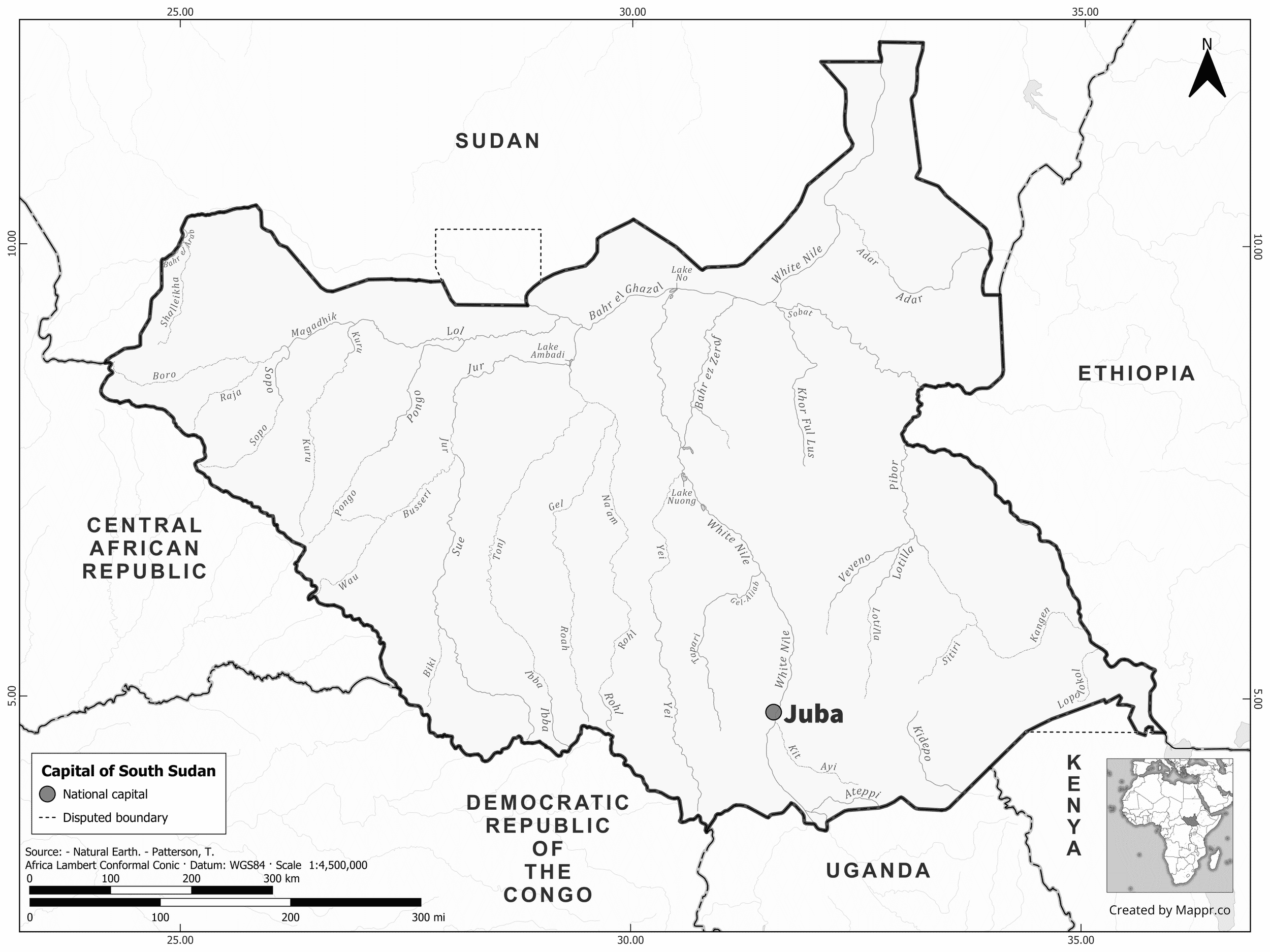 South Sudan Maps | Mappr