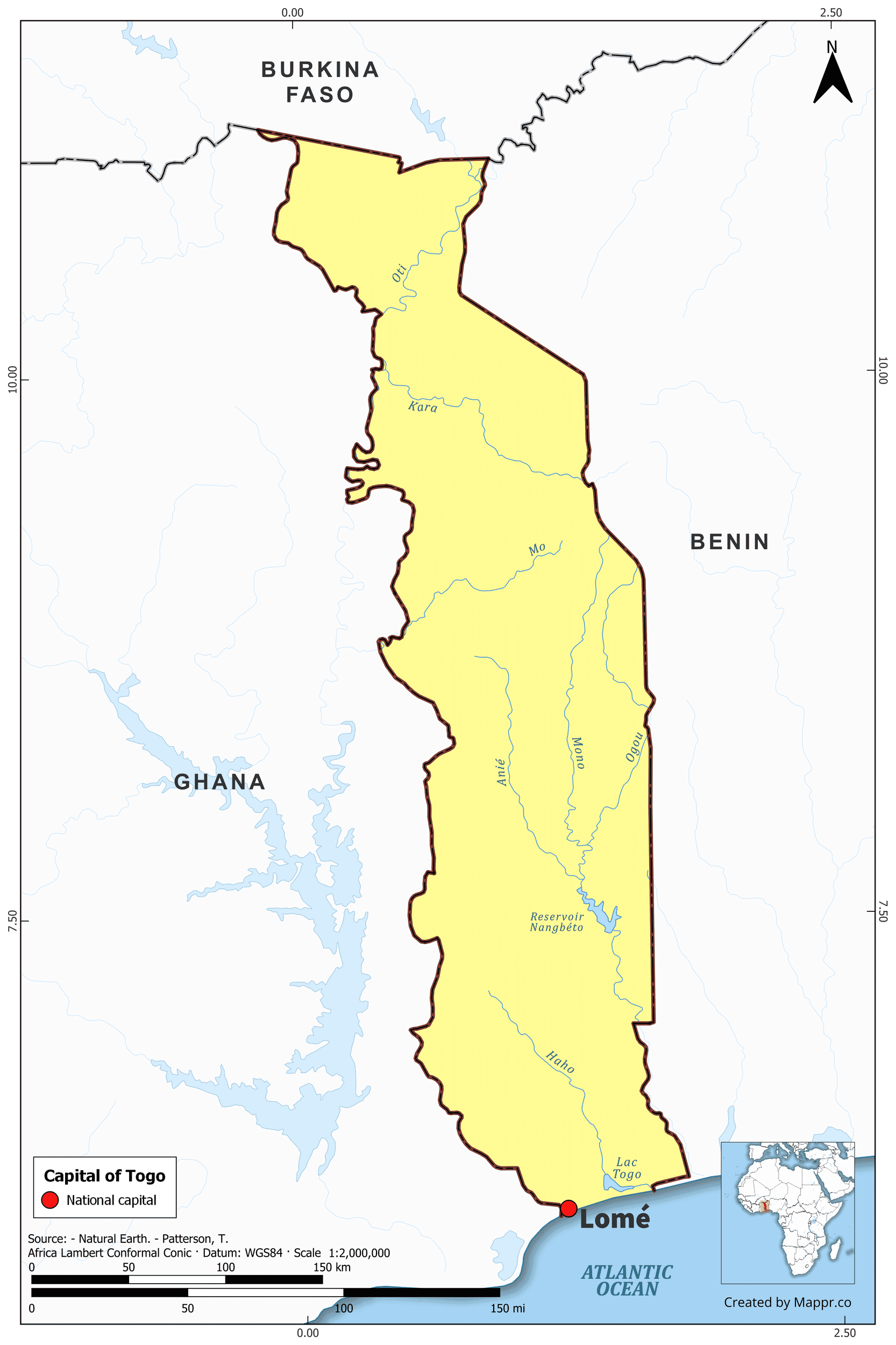 Togo Maps | Mappr