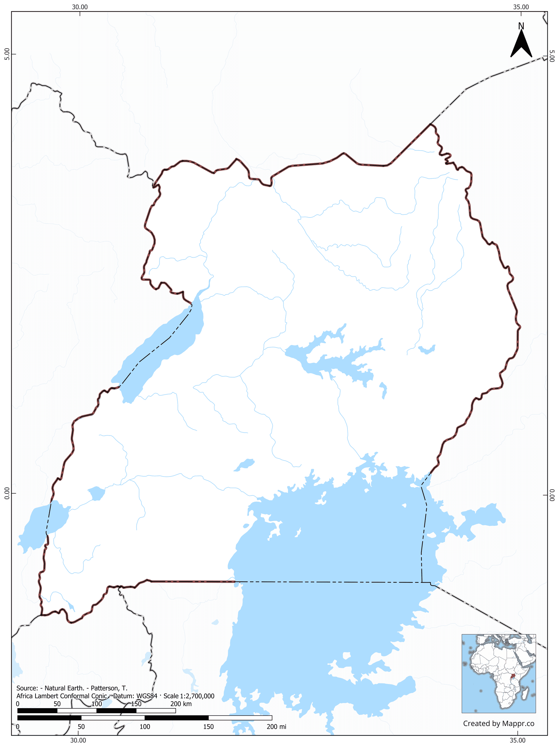 Uganda Maps | Mappr