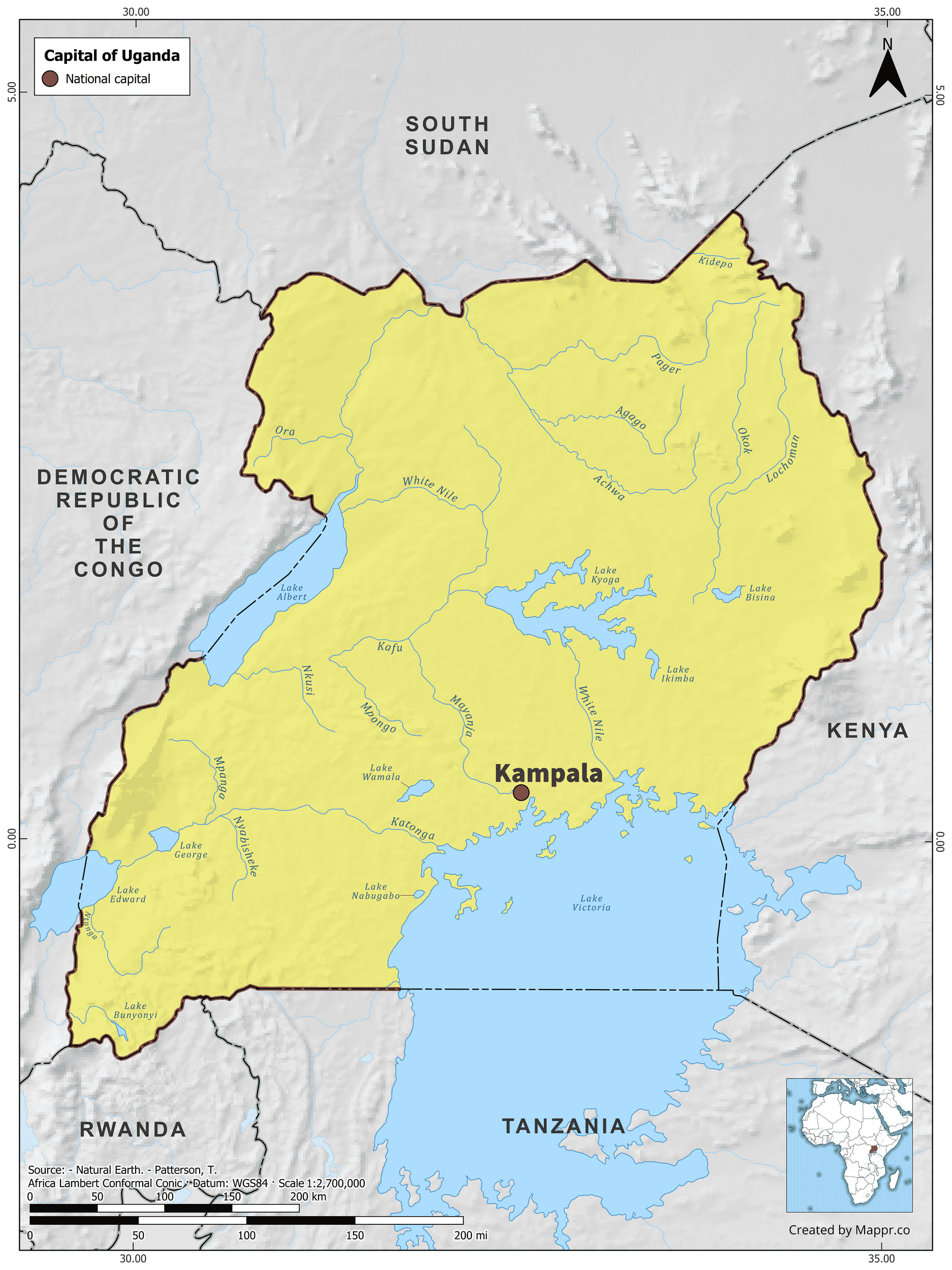 Uganda Maps | Mappr