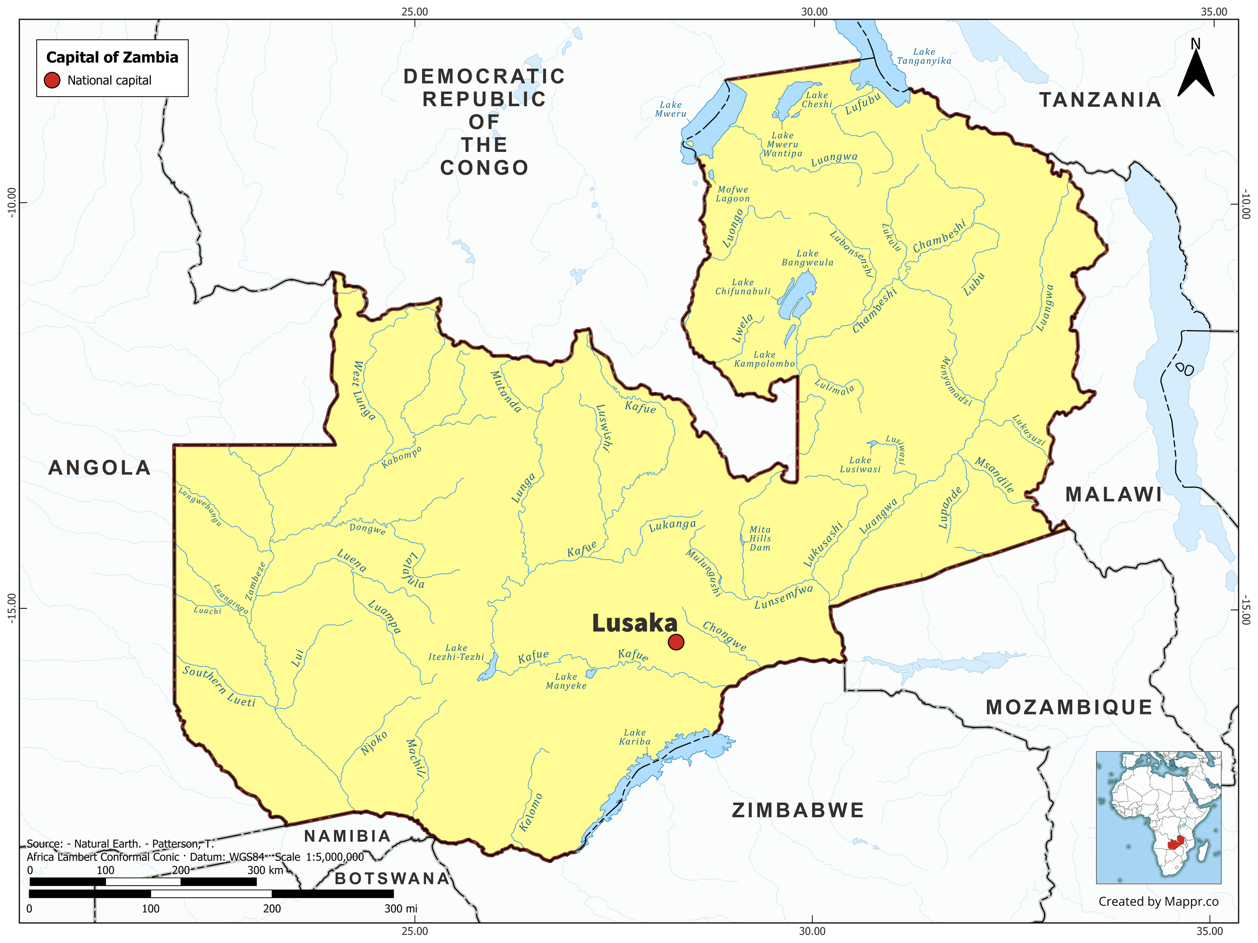 Zambia Maps | Mappr