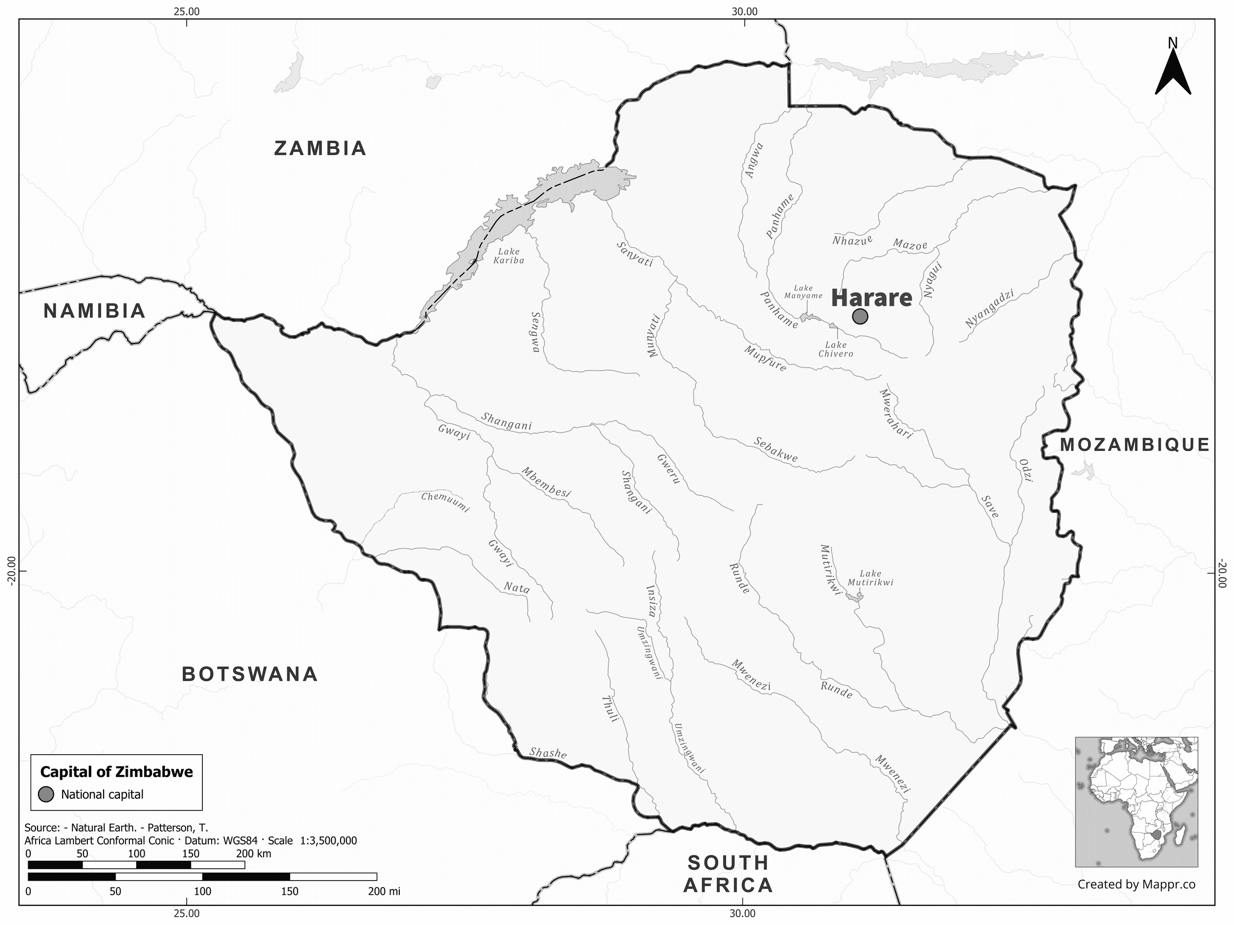 Zimbabwe Maps | Mappr