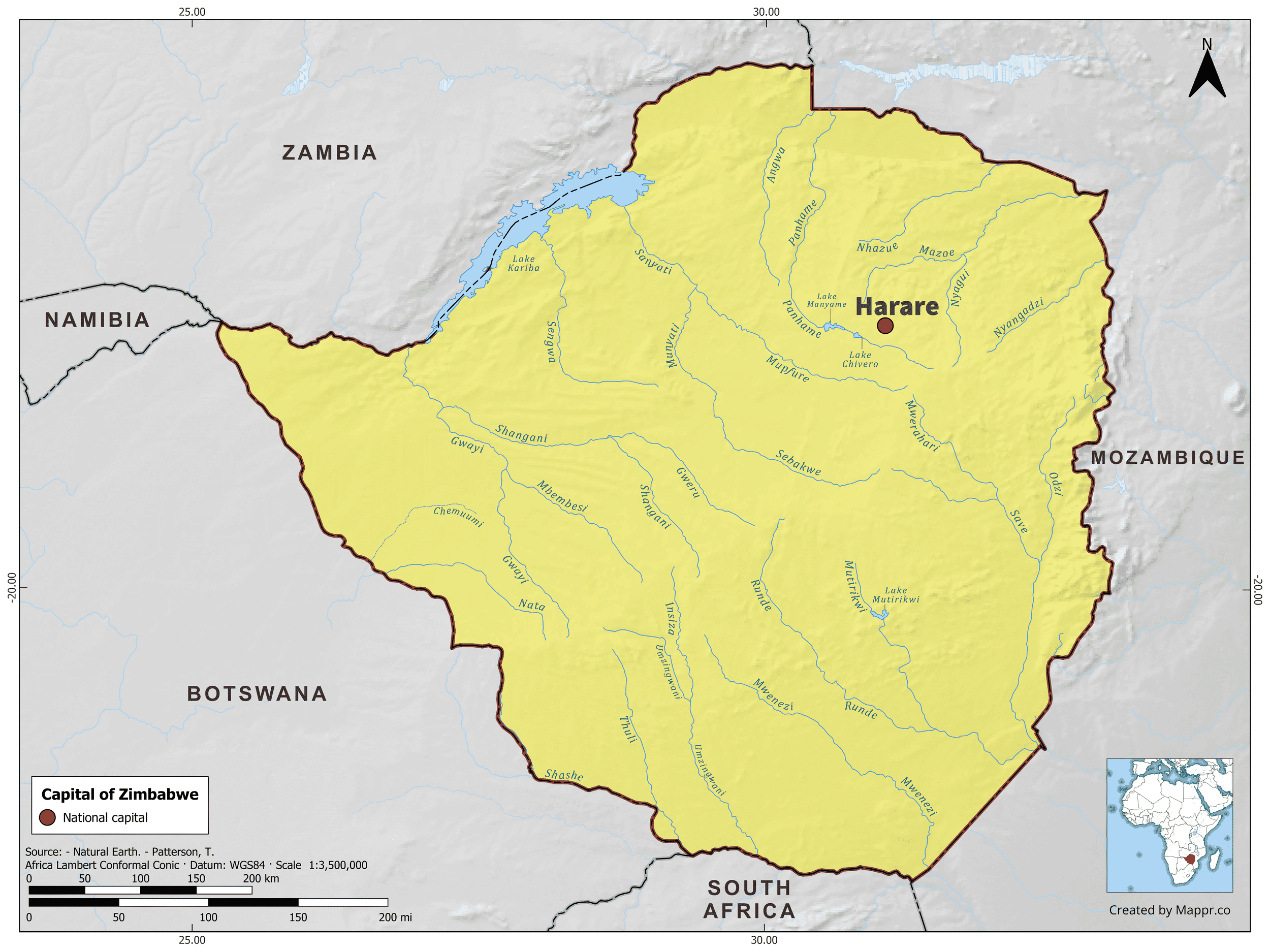 Zimbabwe Maps | Mappr