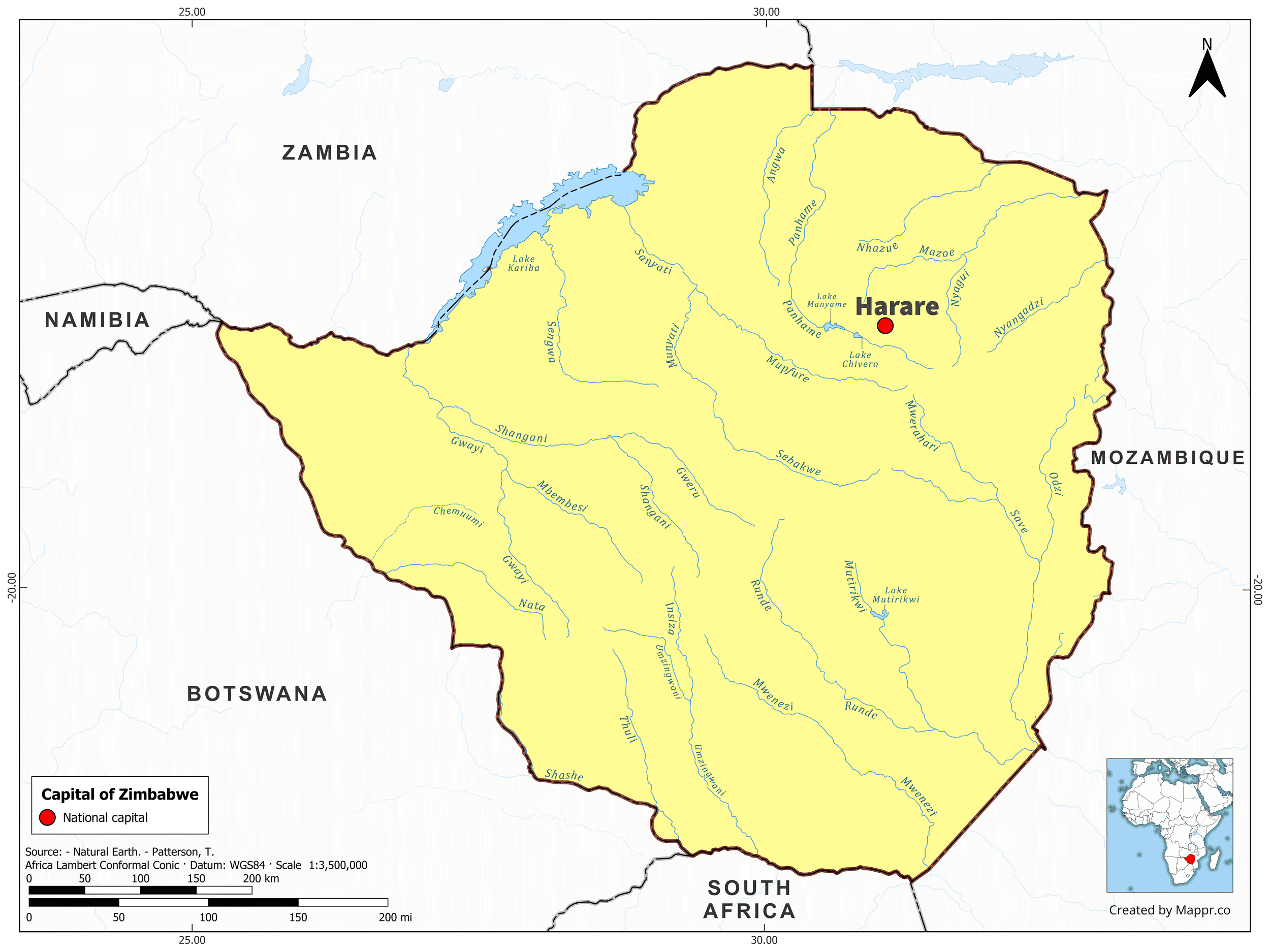 Zimbabwe Maps | Mappr