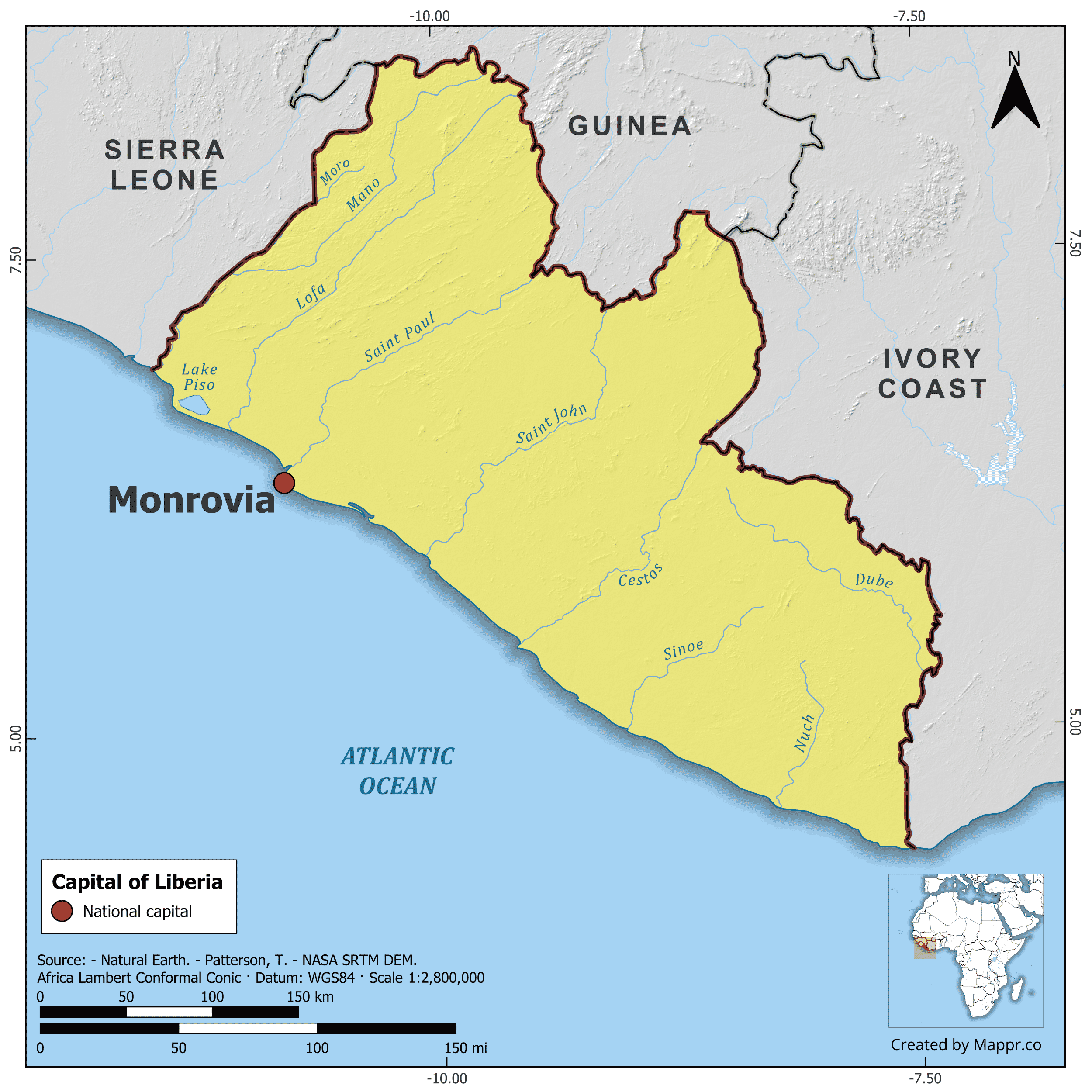 Liberia Maps | Mappr
