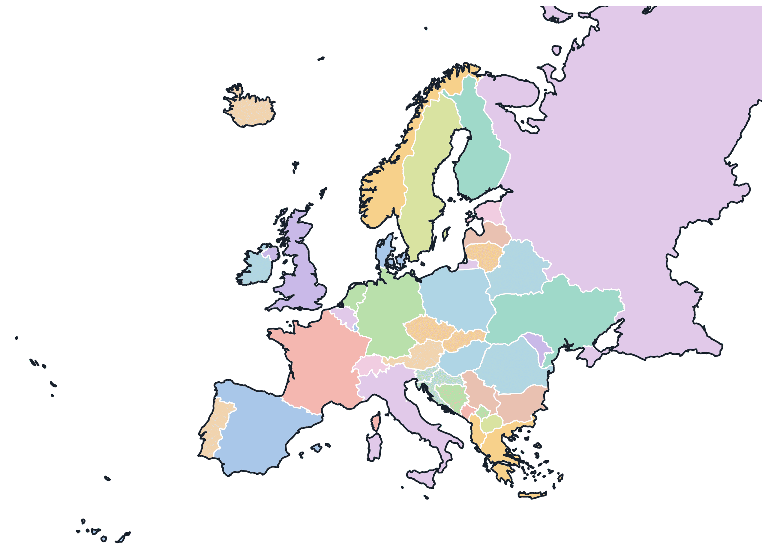 Europe Blank Maps | Mappr