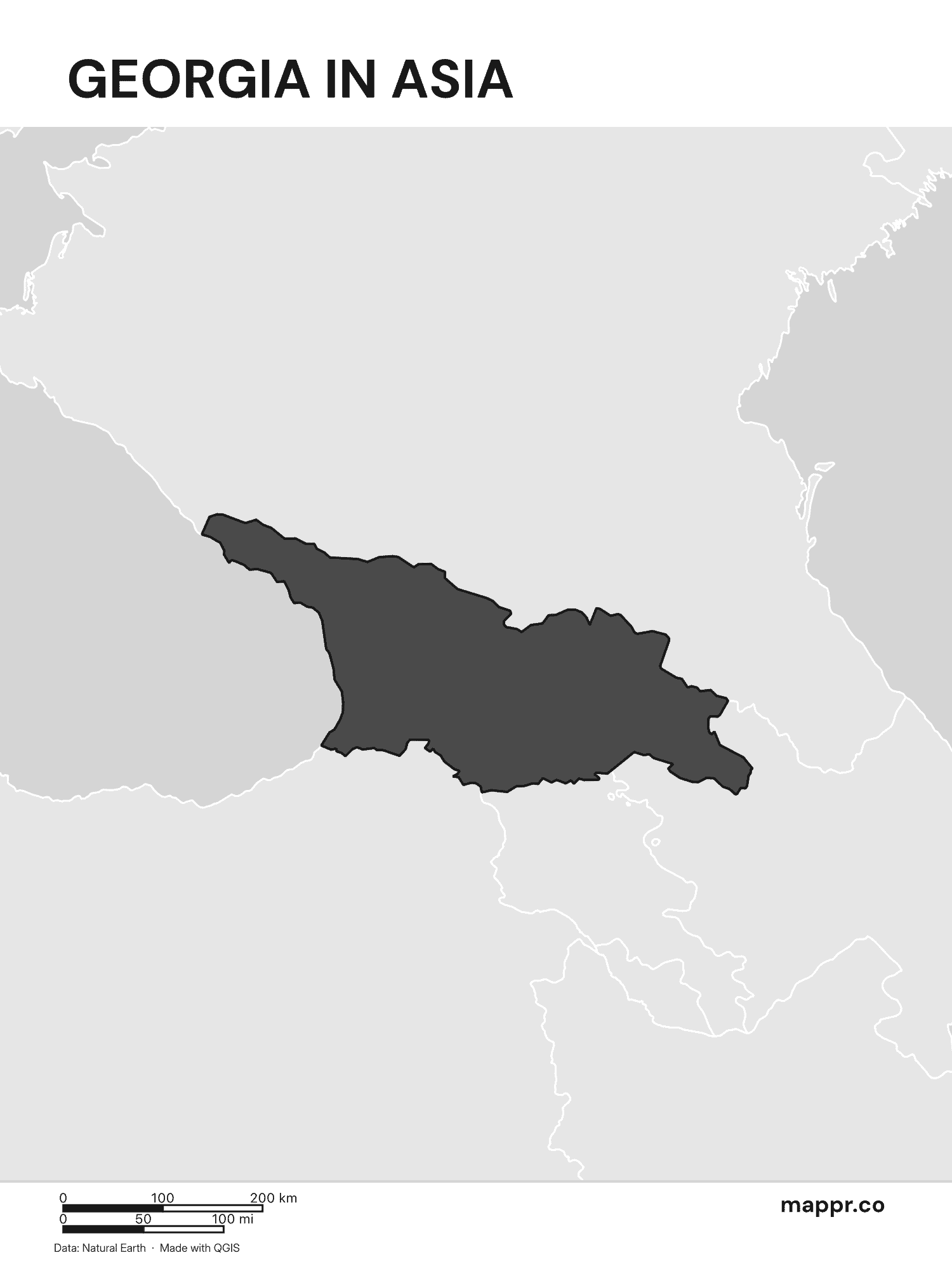 Georgia Maps — Free Printable Maps of Georgia (Country) | Mappr