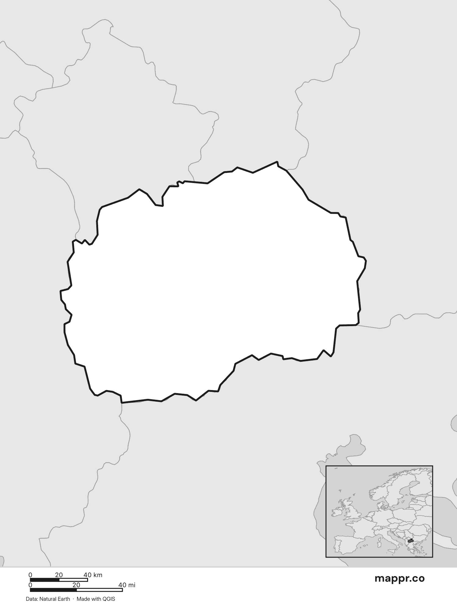 North Macedonia Maps — Free Printable Maps of North Macedonia | Mappr