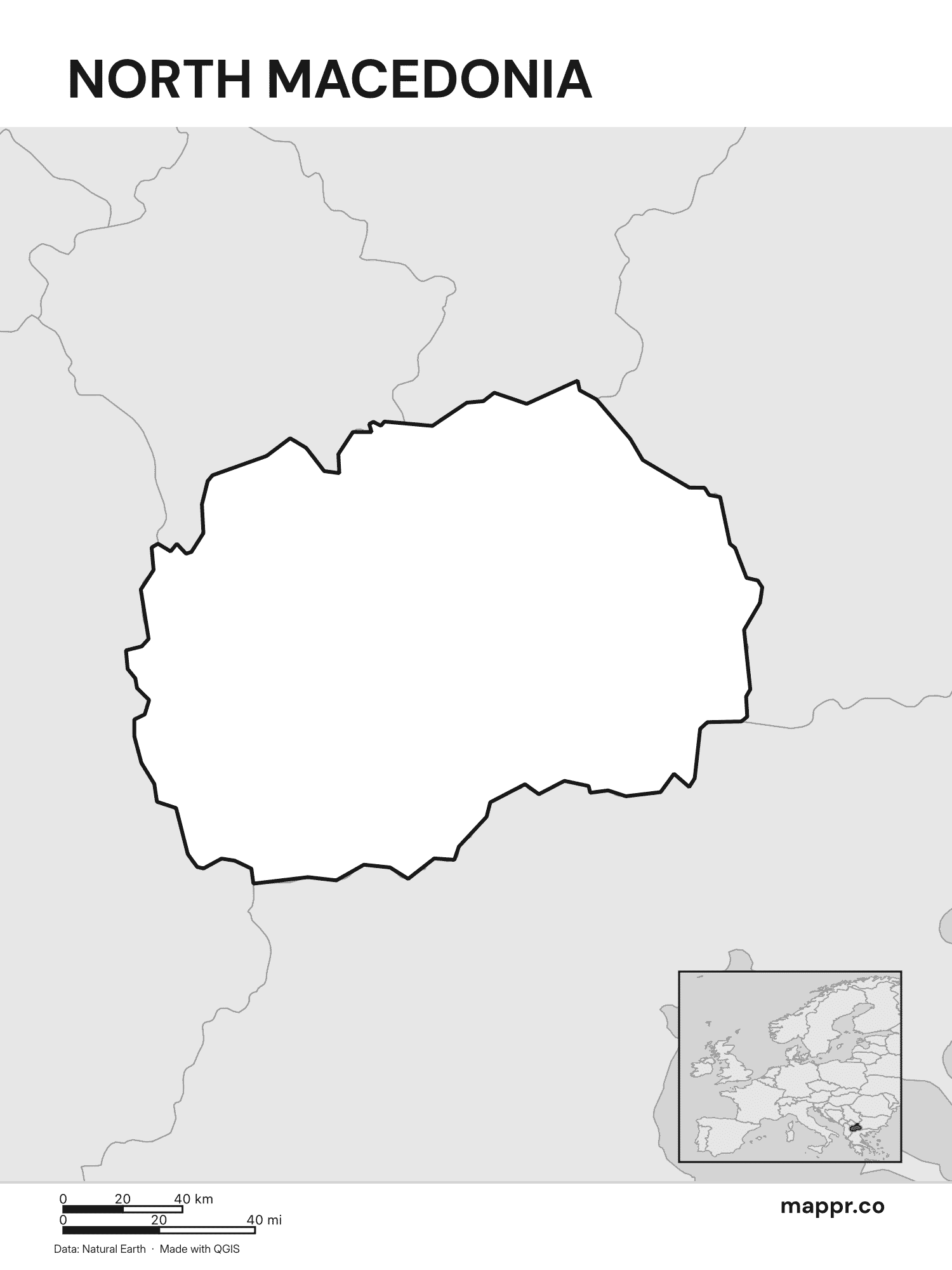 North Macedonia Maps — Free Printable Maps of North Macedonia | Mappr