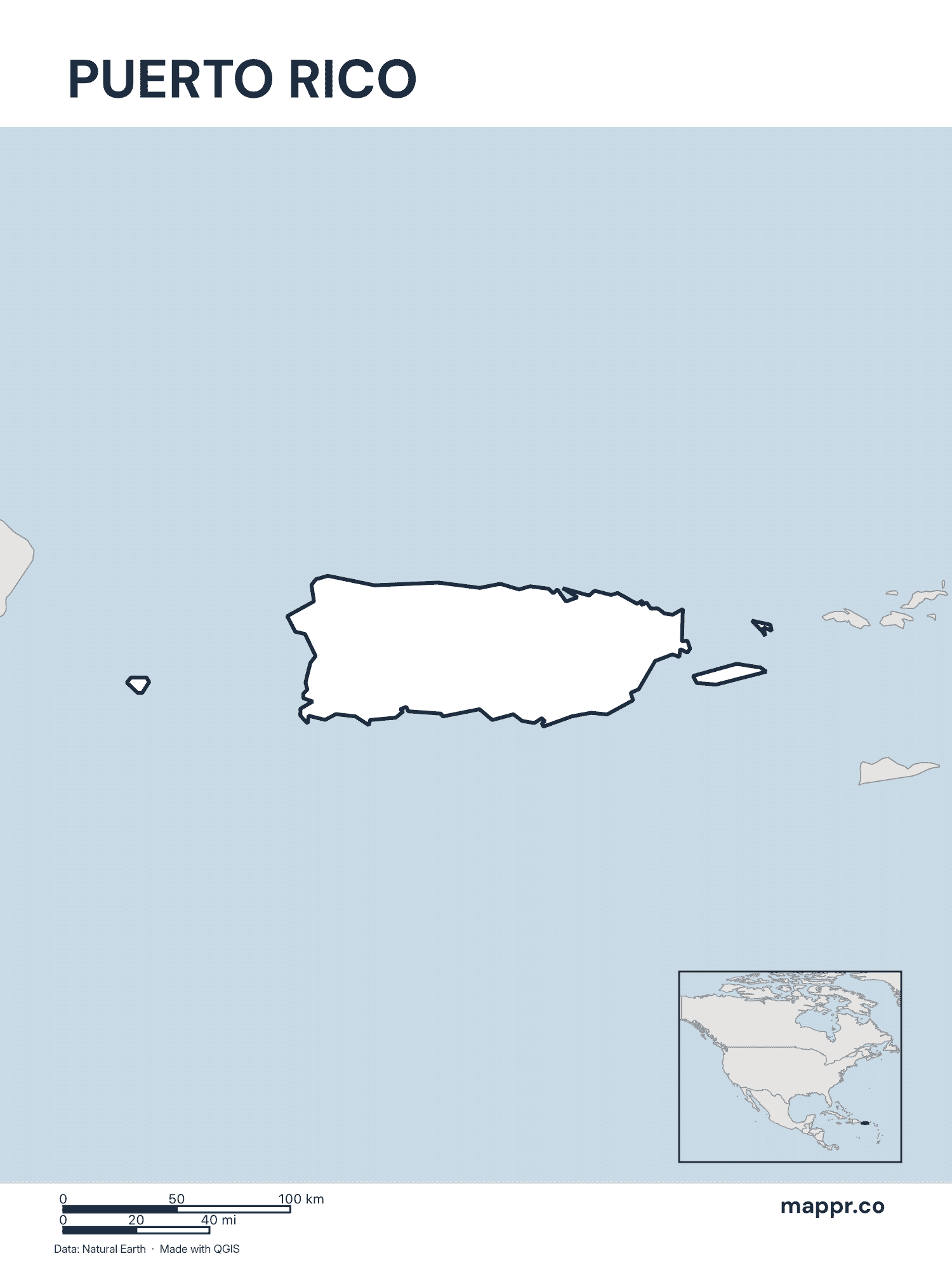 Puerto Rico Maps — Free Printable Maps of Puerto Rico | Mappr
