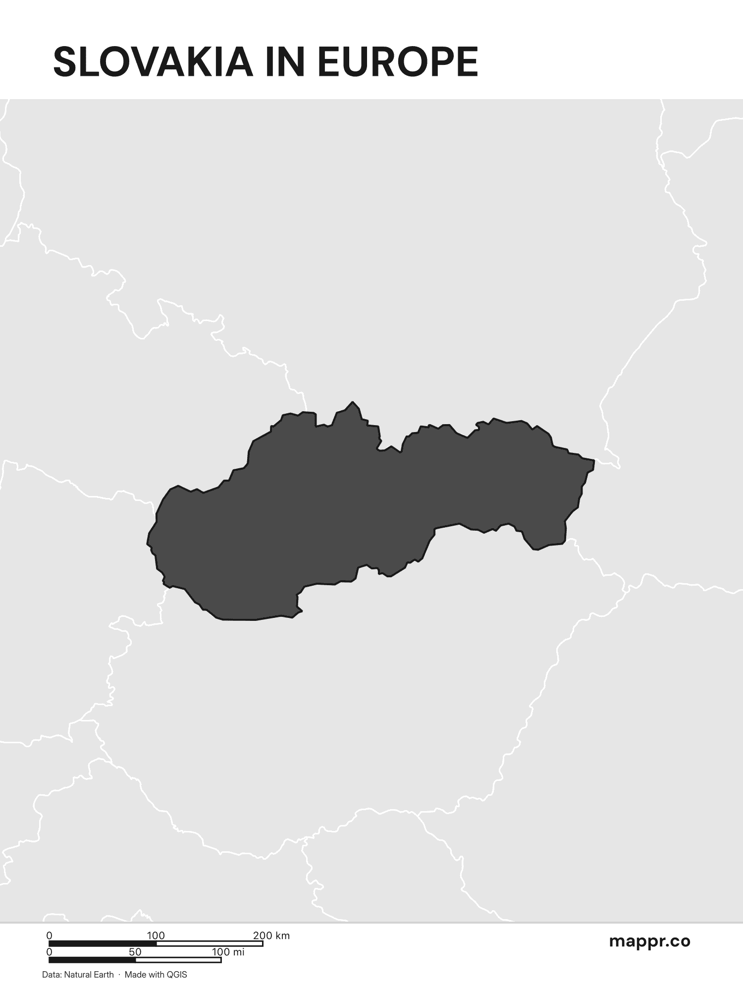 Slovakia Maps — Free Printable Maps of Slovakia | Mappr